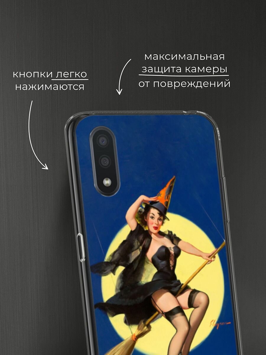 Чехол на Samsung Galaxy A01 / Самсунг Гэлакси А01 с принтом "Pin-Up Witch" — фото 1