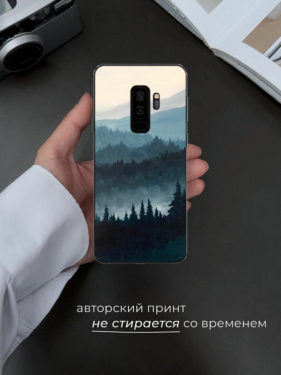 Чехол на Samsung Galaxy S9 + / Самсунг Галакси С9 Плюс с принтом "Туманные горы" — фото 1