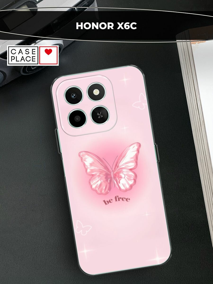 Чехол на Honor X6c / Хонор X6c с принтом "Be free butterfly 1"