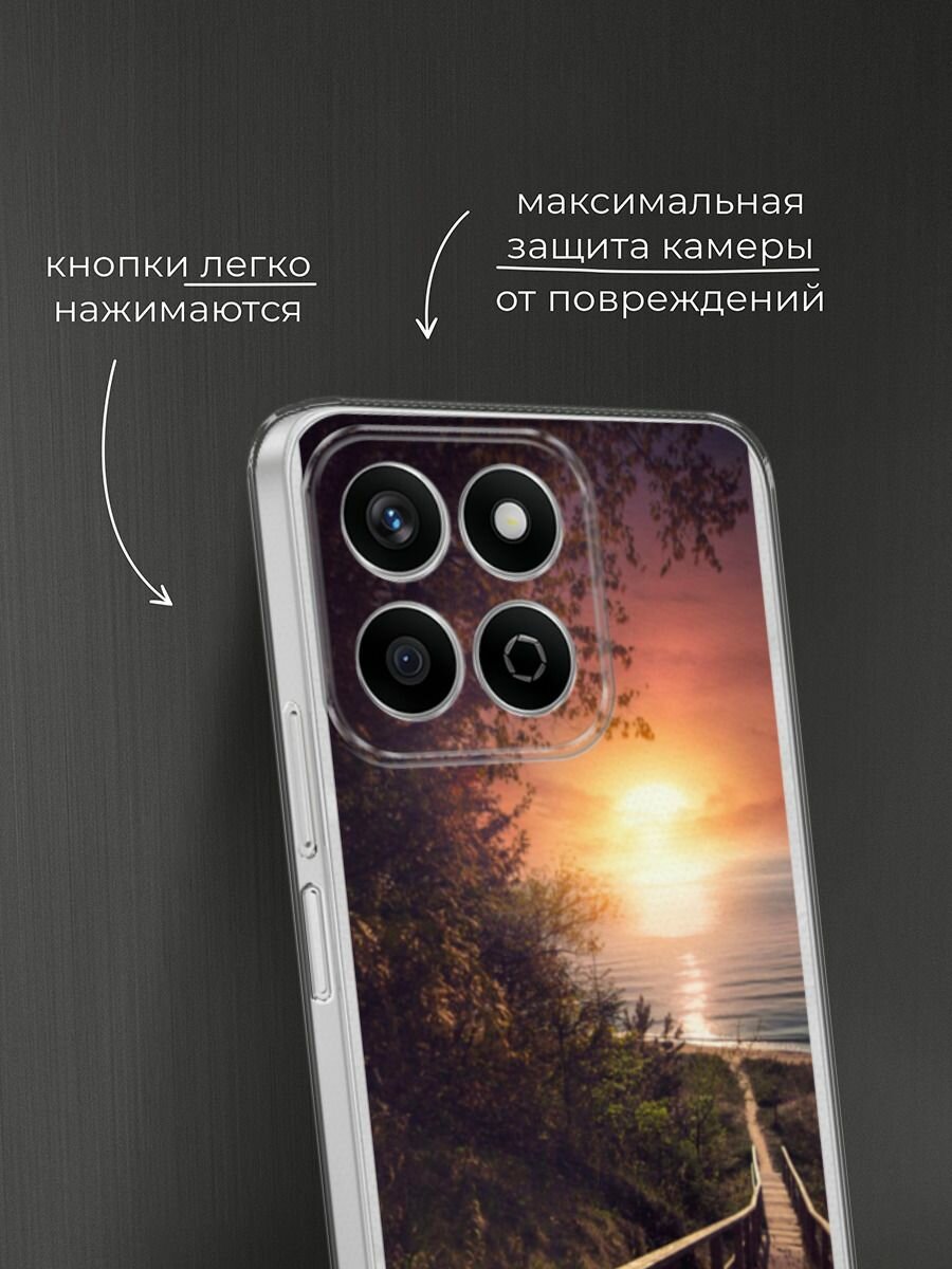 Силиконовый чехол на Honor X7c / Хонор X7c с принтом "Мост у воды" — фото 1