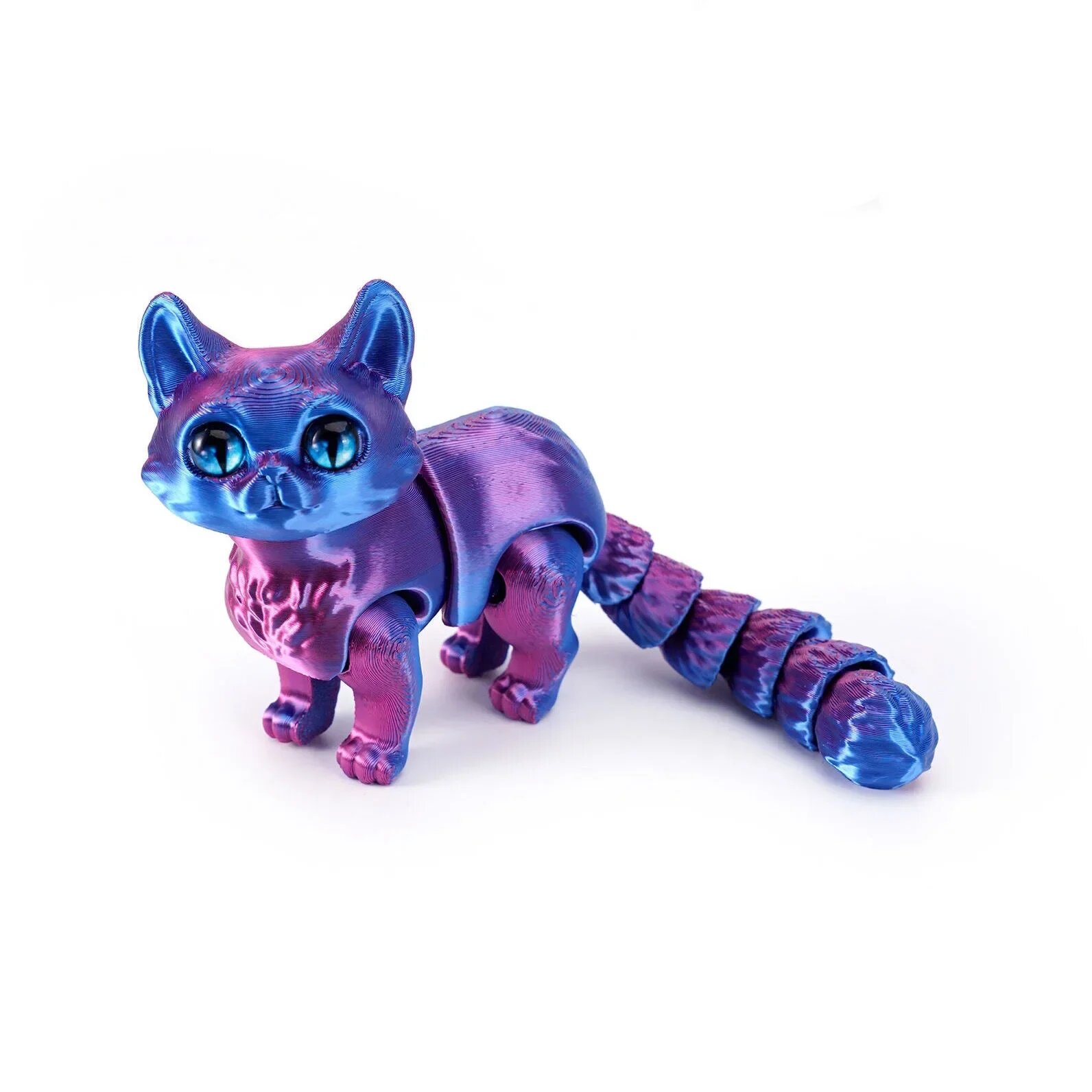 Фигурка кошки 3D, фиолетовая