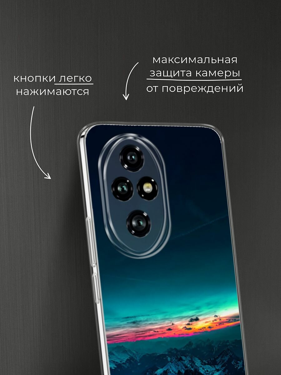 Чехол на Honor 200 Pro / Хонор 200 Про с принтом "Закат в горах" — фото 1