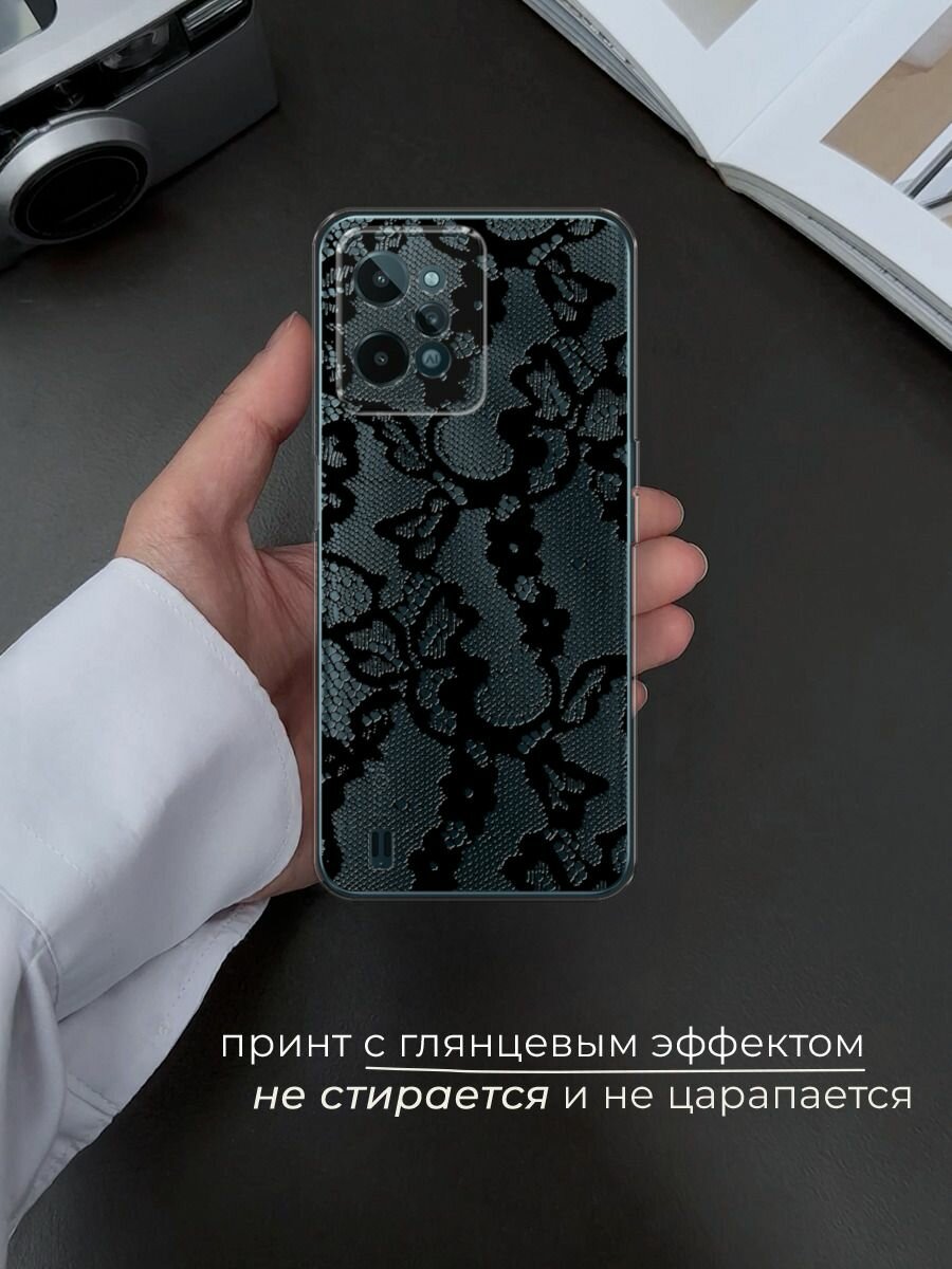 Чехол на Realme C31 / Реалми C31 с принтом "Черная сетка 2" — фото 1