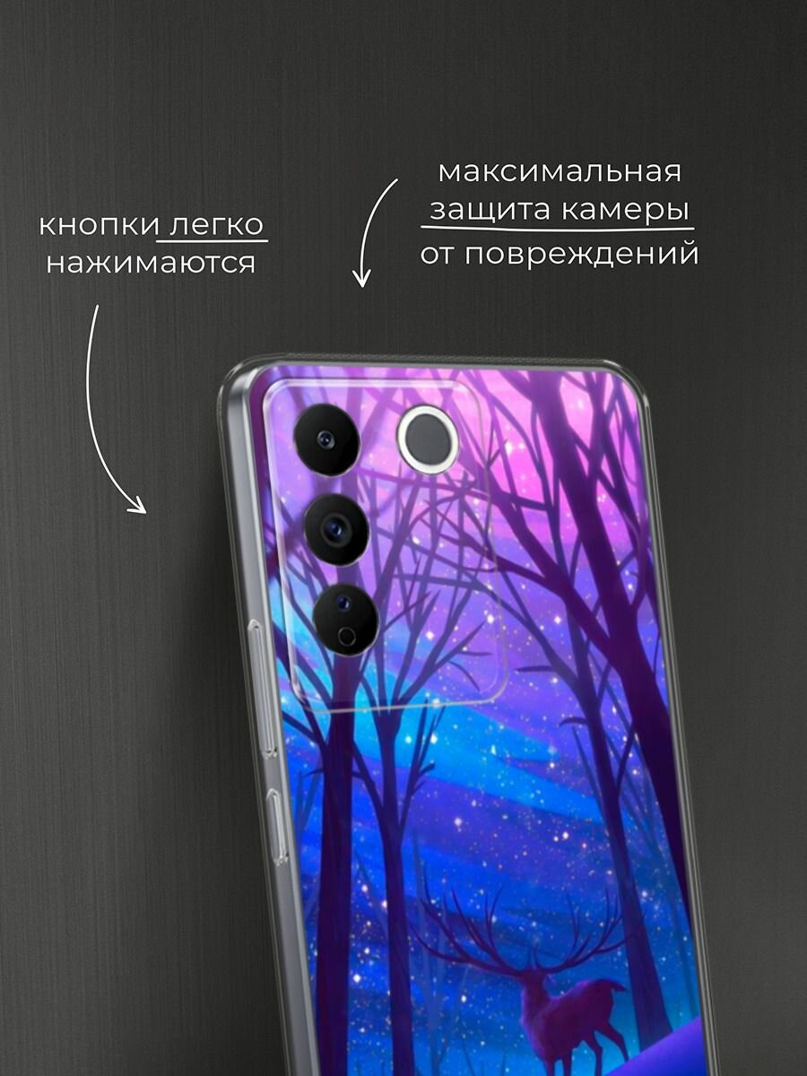Силиконовый чехол на Vivo V27e / Виво V27e с принтом "Северный олень" — фото 1