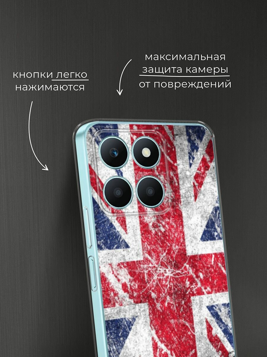 Силиконовый чехол на Honor X6A / Хонор X6A с принтом "Флаг британский" — фото 1