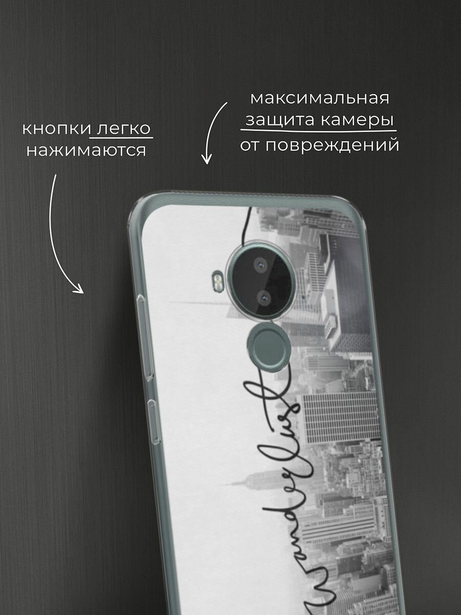 Силиконовый чехол на Nokia C30 / Нокия C30 с принтом "Черно город" — фото 1