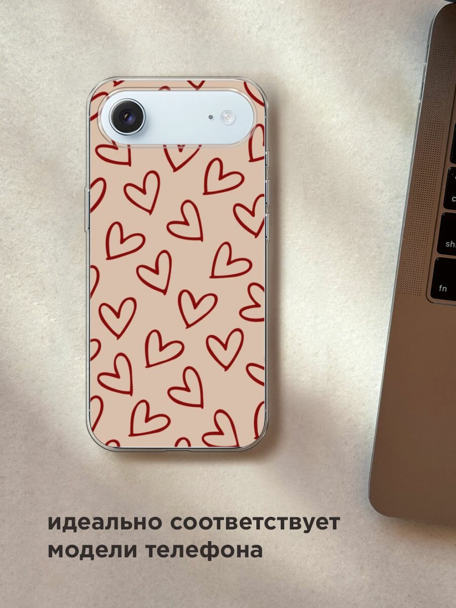 Чехол на Apple iPhone Air / Айфон Айр с принтом "Little hearts doodles 1 - 14 февраля" — фото 1