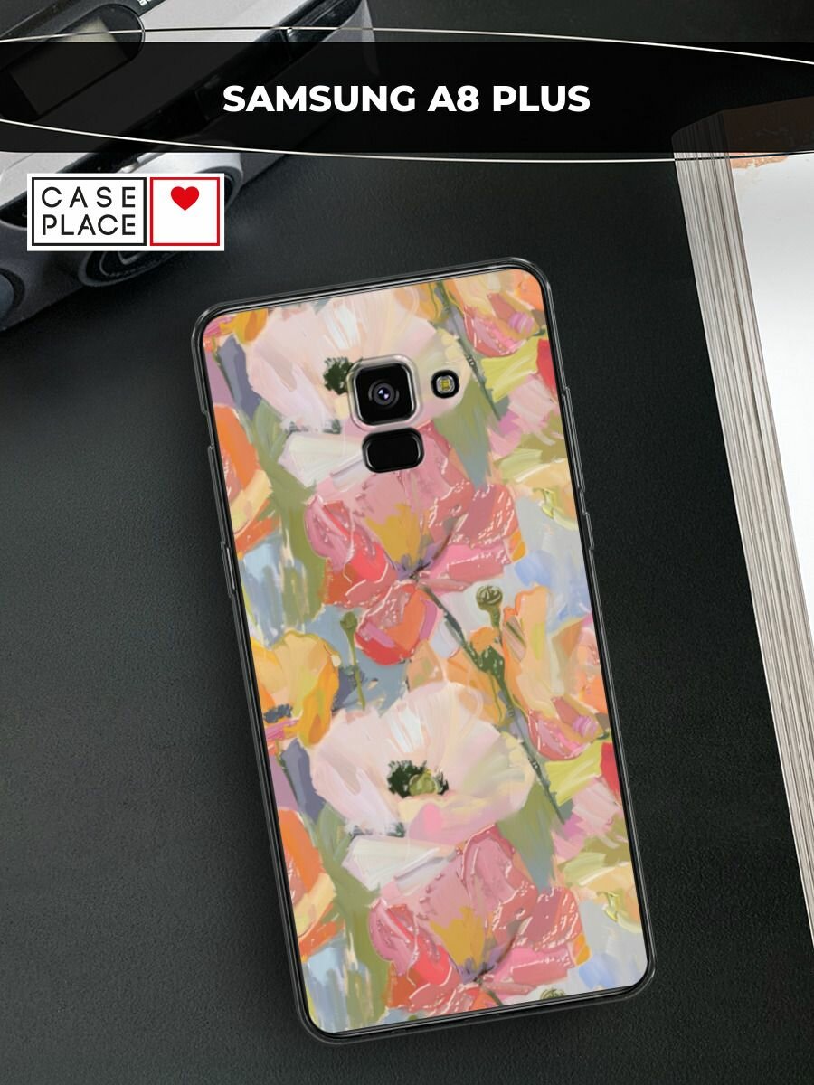 Чехол на Samsung Galaxy A8 + / Самсунг Галакси А8 Плюс 2018 с принтом "Акварельные анемоны"