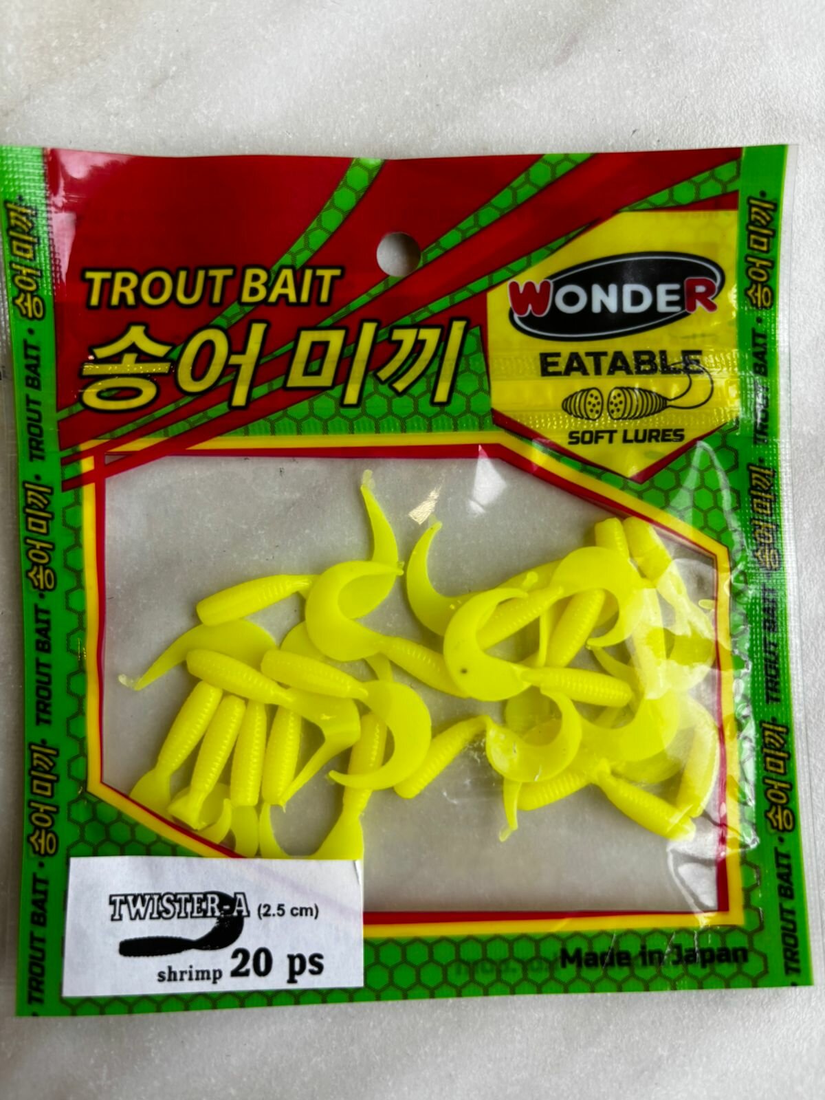 Силиконовая мягкая приманка Wonder Trout Bait Twister-A 2.5см. 20шт. №004 форелевая