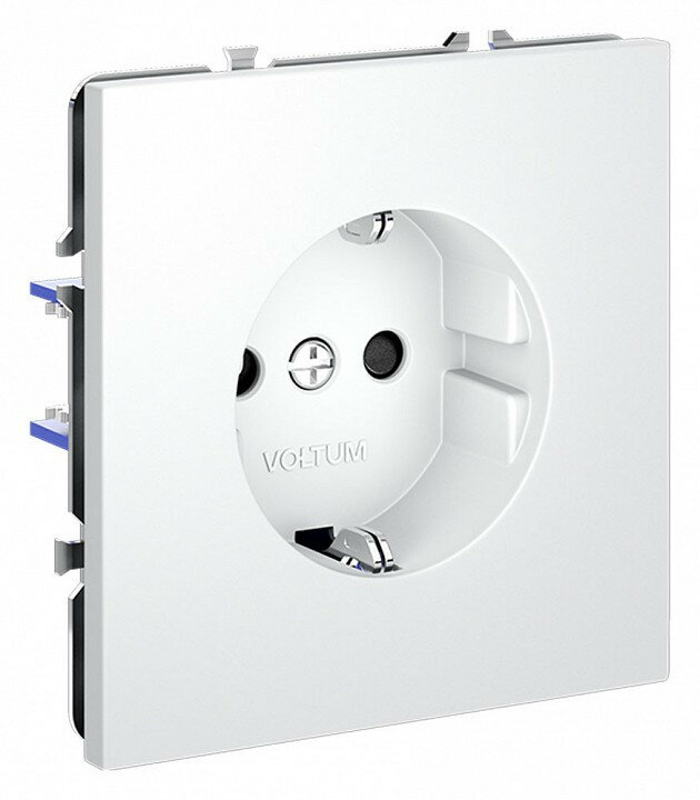 Розетка с заземлением и со шторкой, без рамки Voltum S70 VLS040202