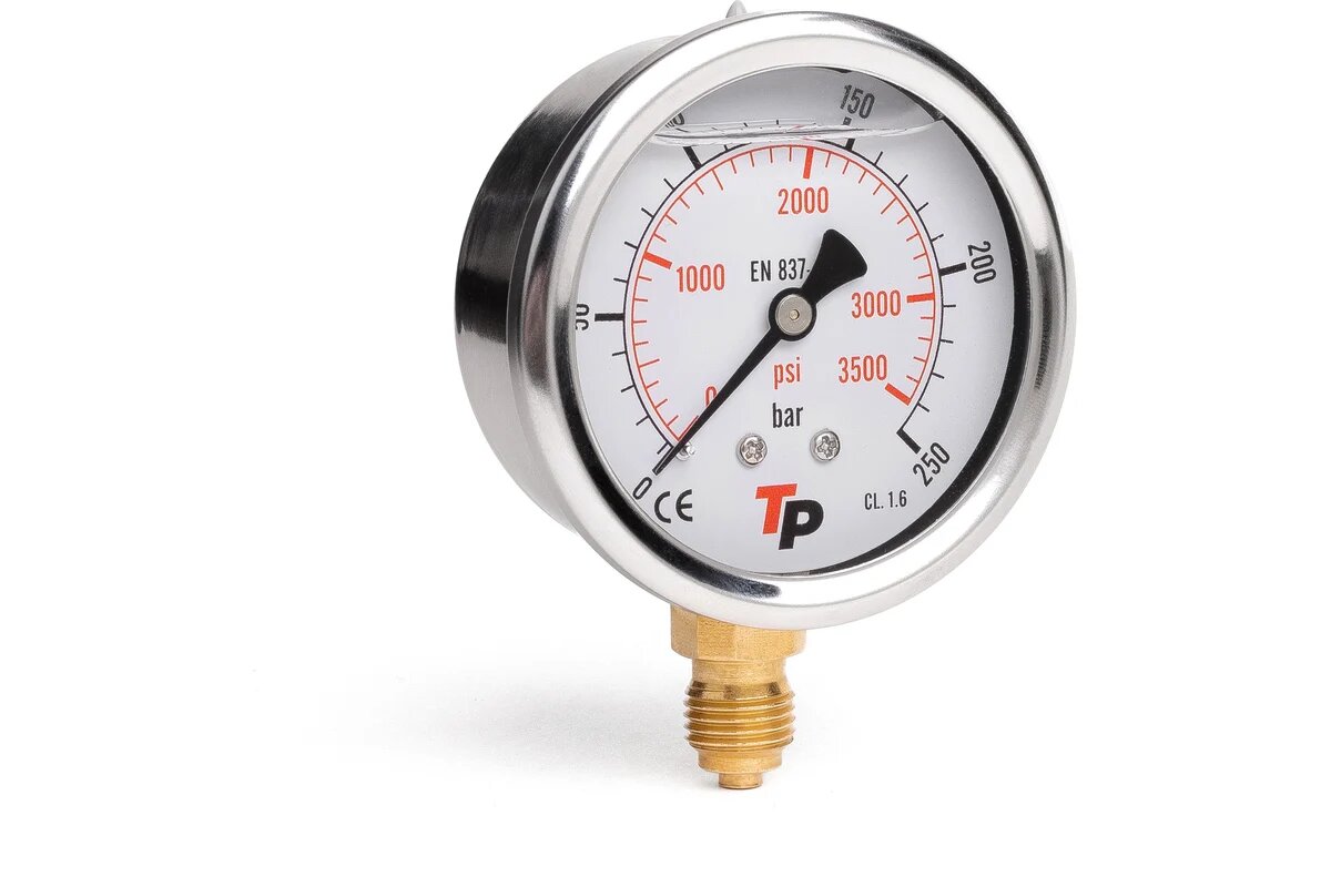 МГВР250 Манометр гидравлический виброустойчивый радиальный урдюга D63 мм 0-250 бар 1/4BSP