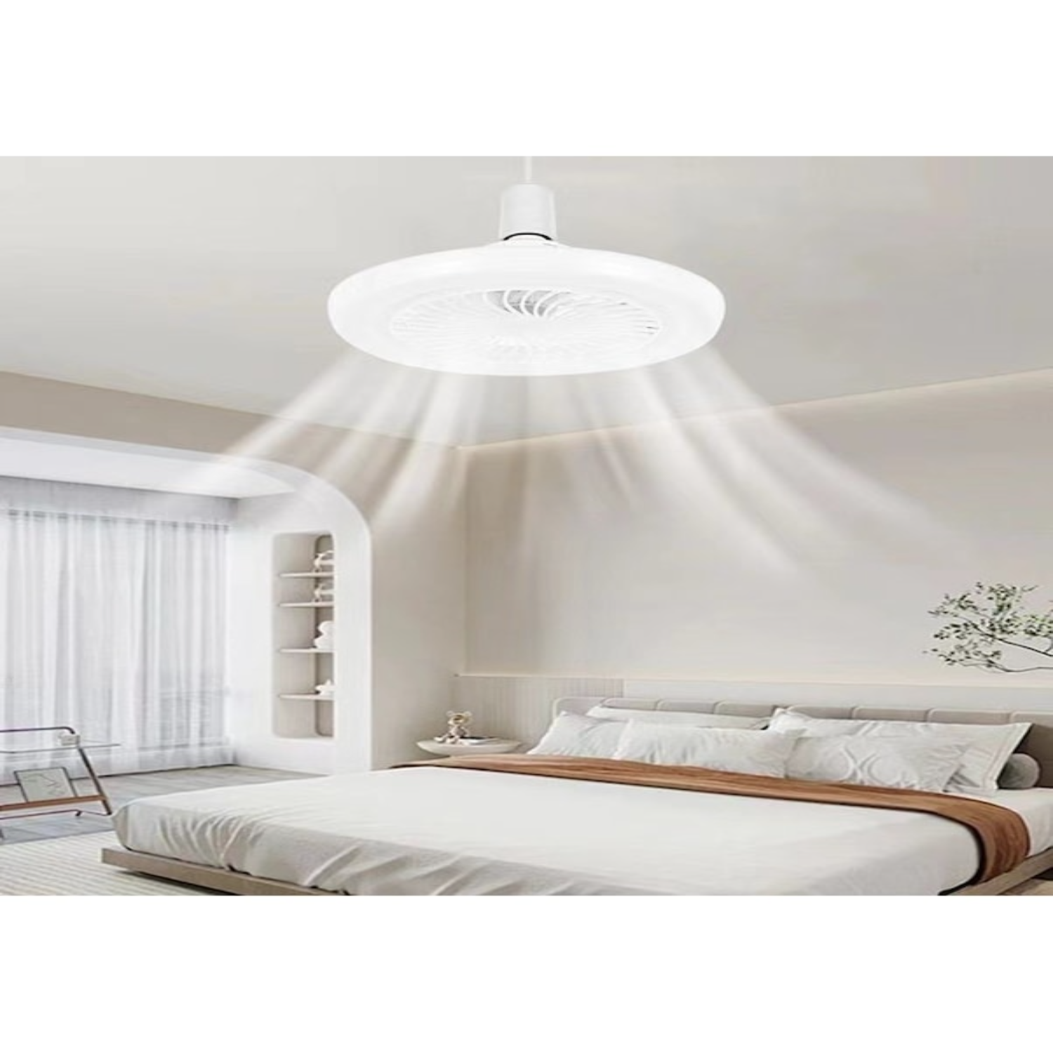 Светодиодная вентиляторная люстра с патроном E27, интегрированный вентилятор и люстра, с пультом дистанционного управления, энергосберегающая для кухни, энергосберегающей комнаты, для использования в доме, потолочная люстра для спальни, мощность 50Вт,