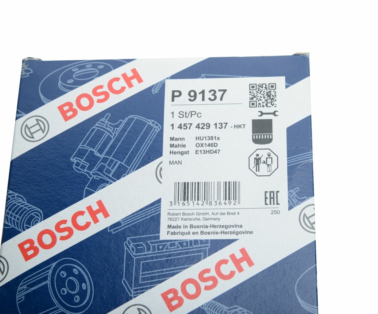 Фильтр масляный, для МАН E2000, Хокл, Неоплан Ситилайнер арт 1457429137 BOSCH