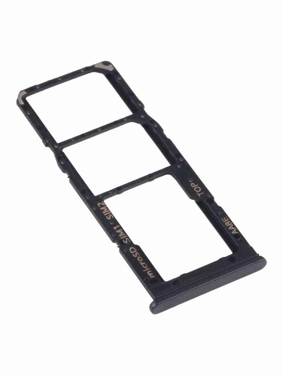 Держатель сим карты (лоток) для Samsung A12 A125F Цвет: Черный