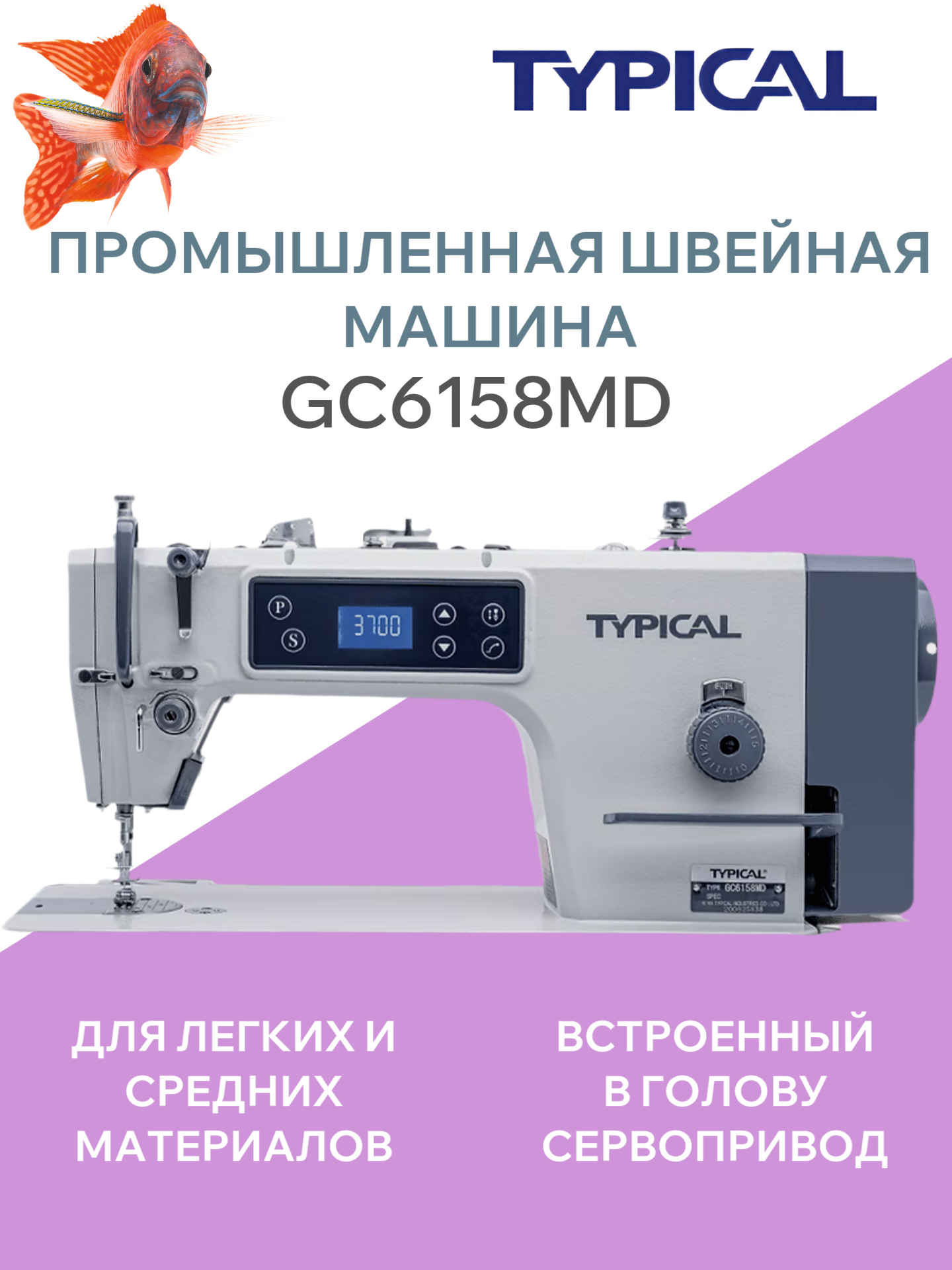 Промышленная швейная машина Typical GC6158MD (комплект: голова+стол)