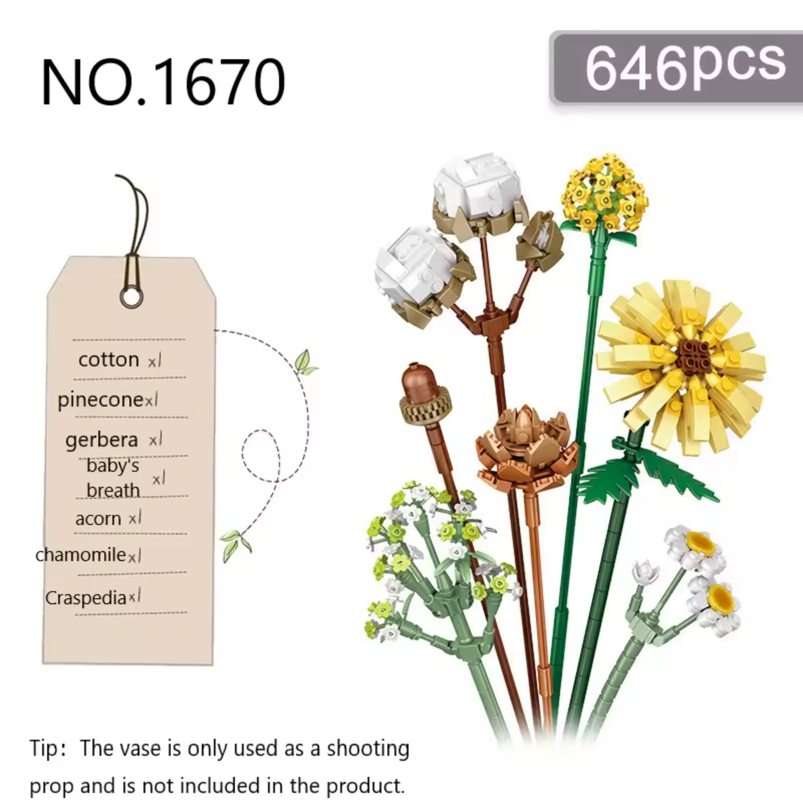 Букет из строительных блоков в подарок девочкам, мелкие детали для сборки строительных блоков, мини-блоки Brick Bouquet, пластиковые блоки, для возраста 6 лет и старше