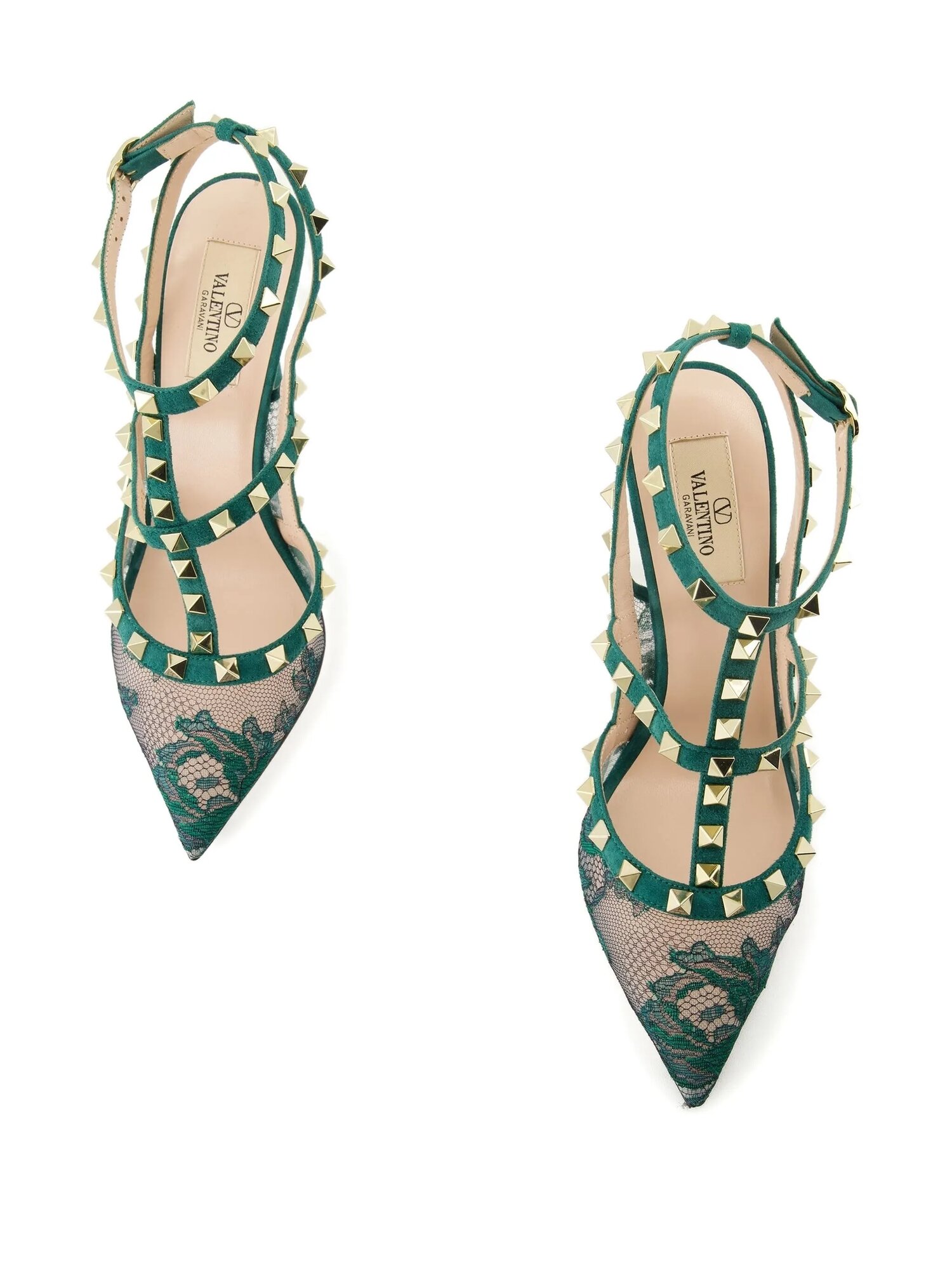 Туфли Valentino Rockstud, размер 37, green — фото 1