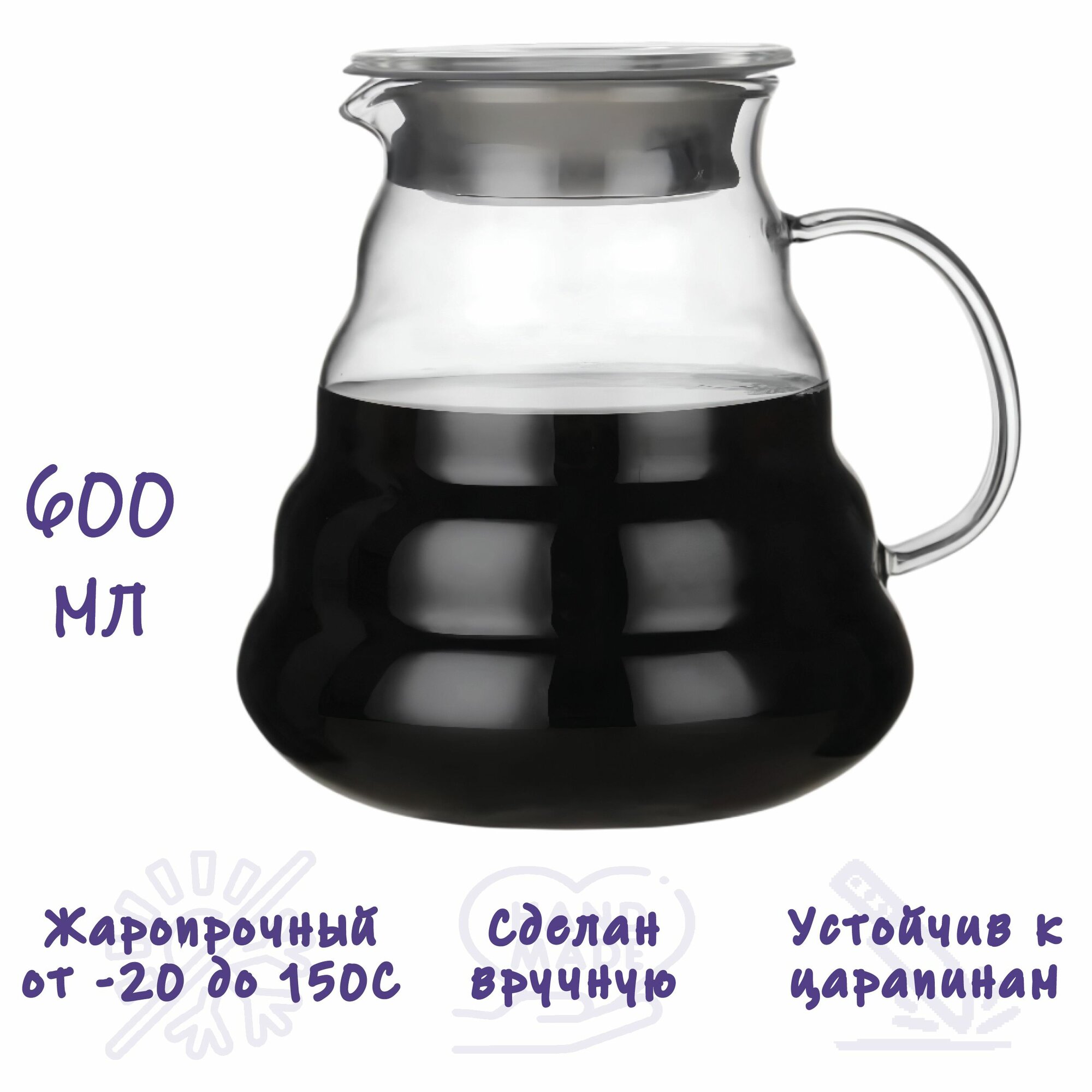 Чайник заварочный Formula Tepla, боросиликатное стекло, 600 мл