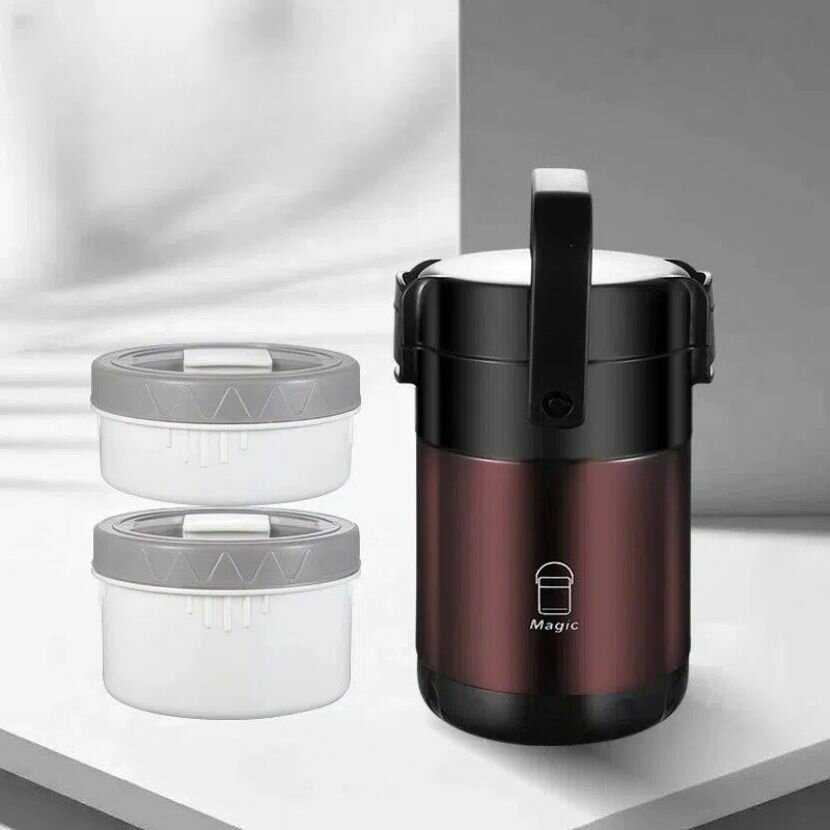 Термос 1,9л для еды и супа с контейнерами