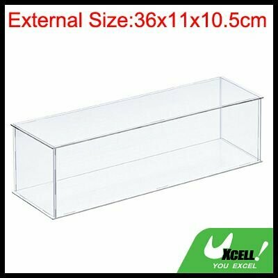 UXcell Акриловая витрина, пластиковая коробка, кубическая коробка для хранения, прозрачная сборка, пылезащитный витринный шкаф 36x11x10,5 см, подходит для коллекционирования