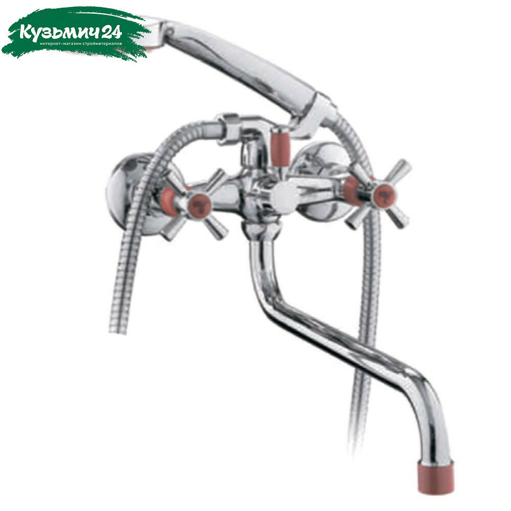 Смеситель для ванны Frud R22118-10 красный, хром
