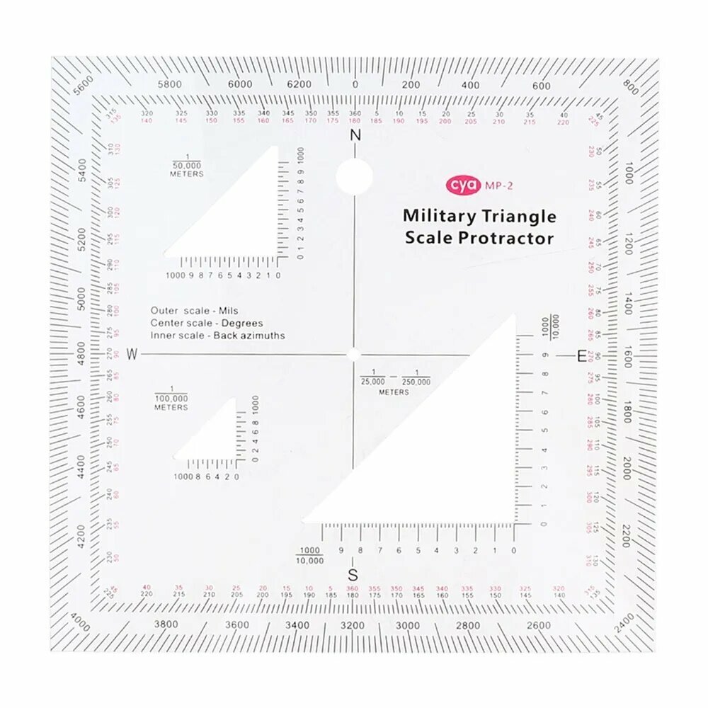 Прозрачная координатная линейка 5x5 дюймов
