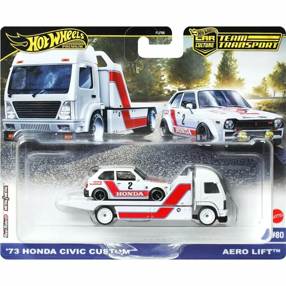 Xiaomi YouPin Набор Hot Wheels Premium Team Transport: 3 коллекционных автомобиля с транспортерами Honda Civic Custom , Plymouth Duster, Toyota FJ Cruiser(ретро-легенды автоспорта)