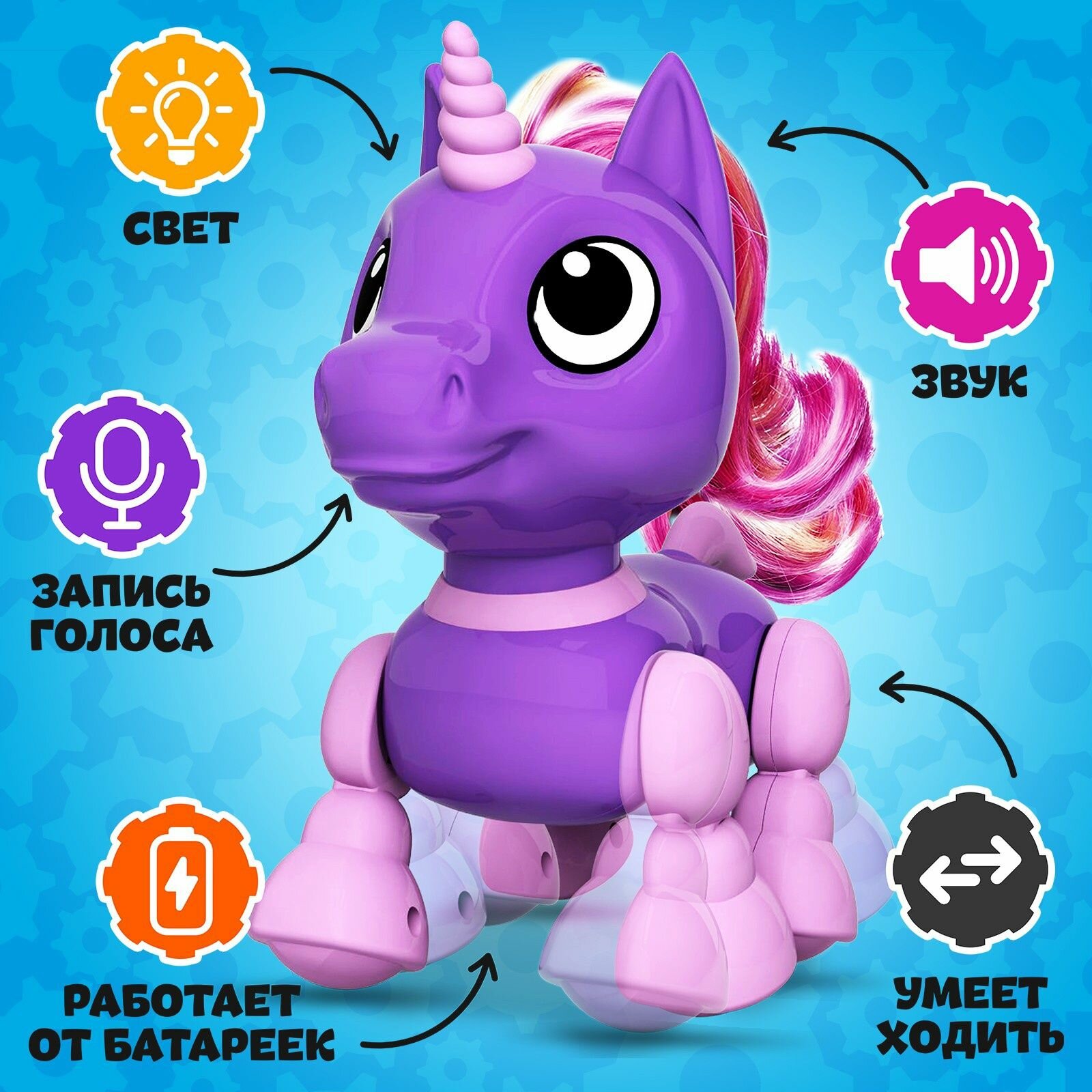 Робот игрушка IQ BOT, "Единорожка", световые и звуковые эффекты, самоходная, для девочек