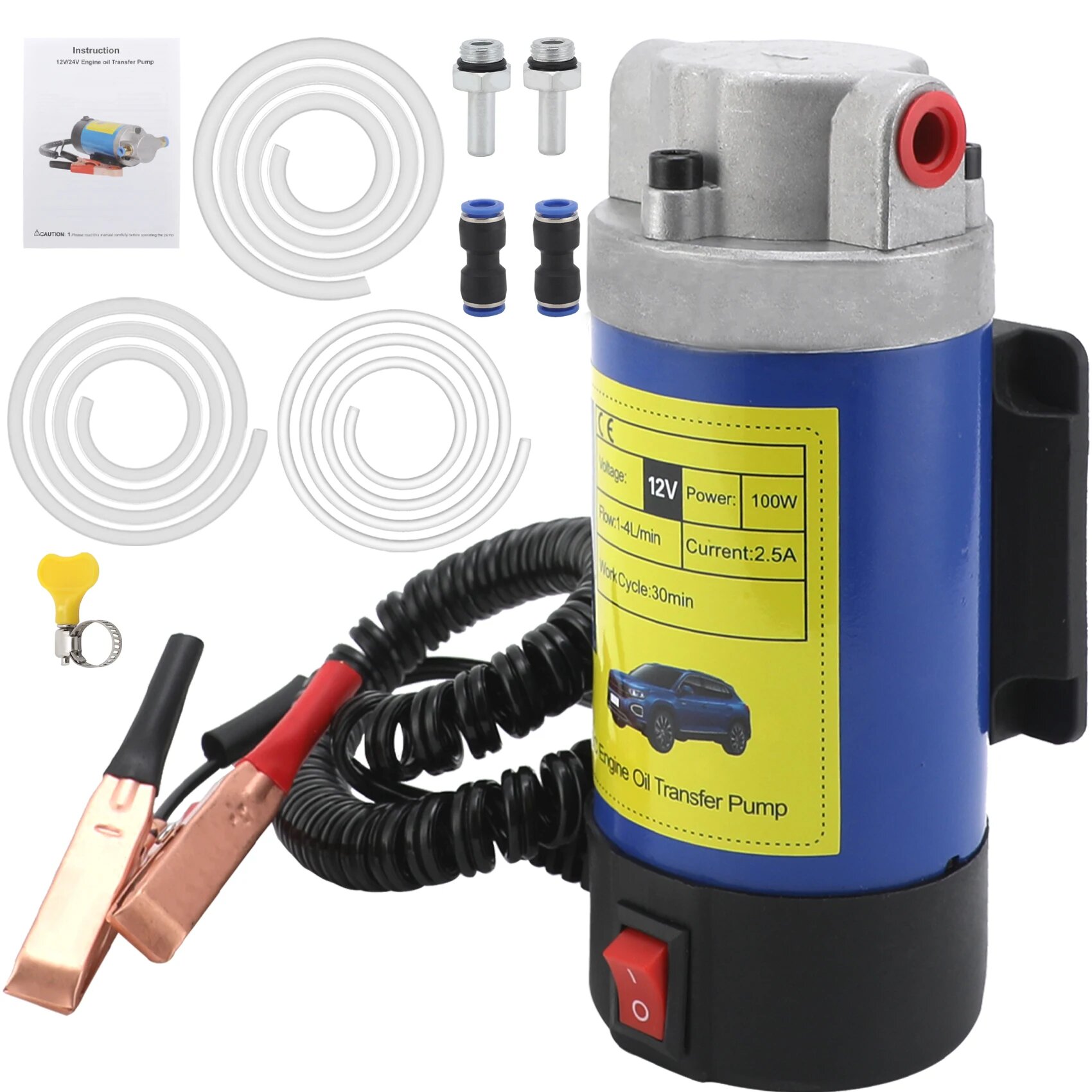 Портативный Электрический Самовсасывающий Мощный Шестеренчатый Насос Для Откачки И Перекачки Масла, Экстракции Моторного Масла