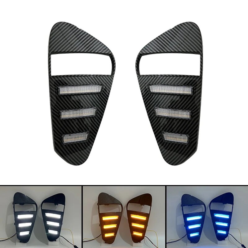 Светодиодные противотуманные фары DinCh DRL для Geely Coolray 2018 2019 2020, противотуманные фары на переднем бампере, противотуманные фары, дневные ходовые огни 3 color Carbon cover