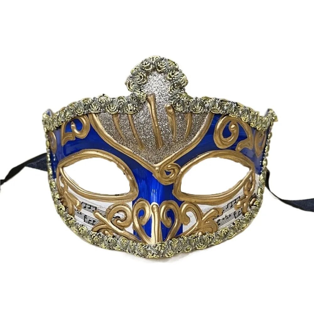 Синяя венецианская маска на пол-лица, royal blue