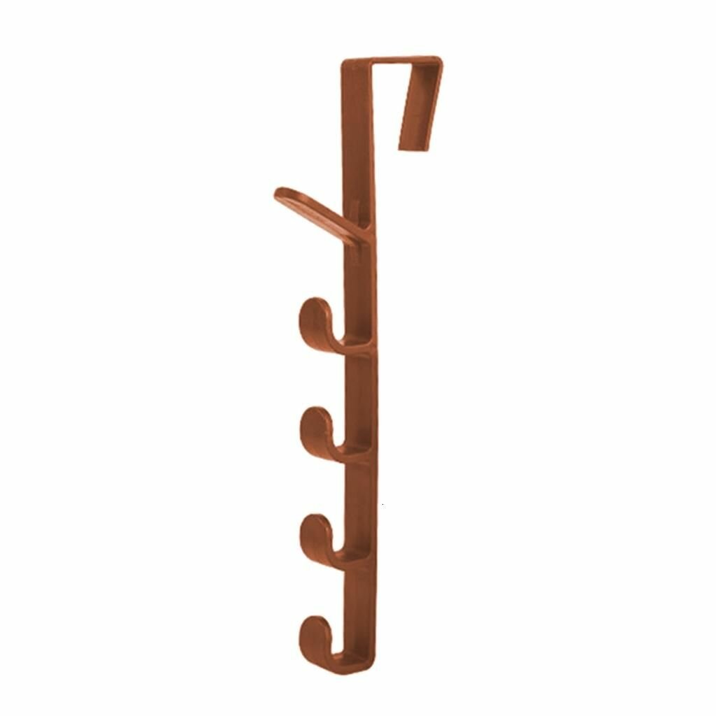 Хангер, Длинный ряд крючков за дверью, вешалки для сумок - коричневые