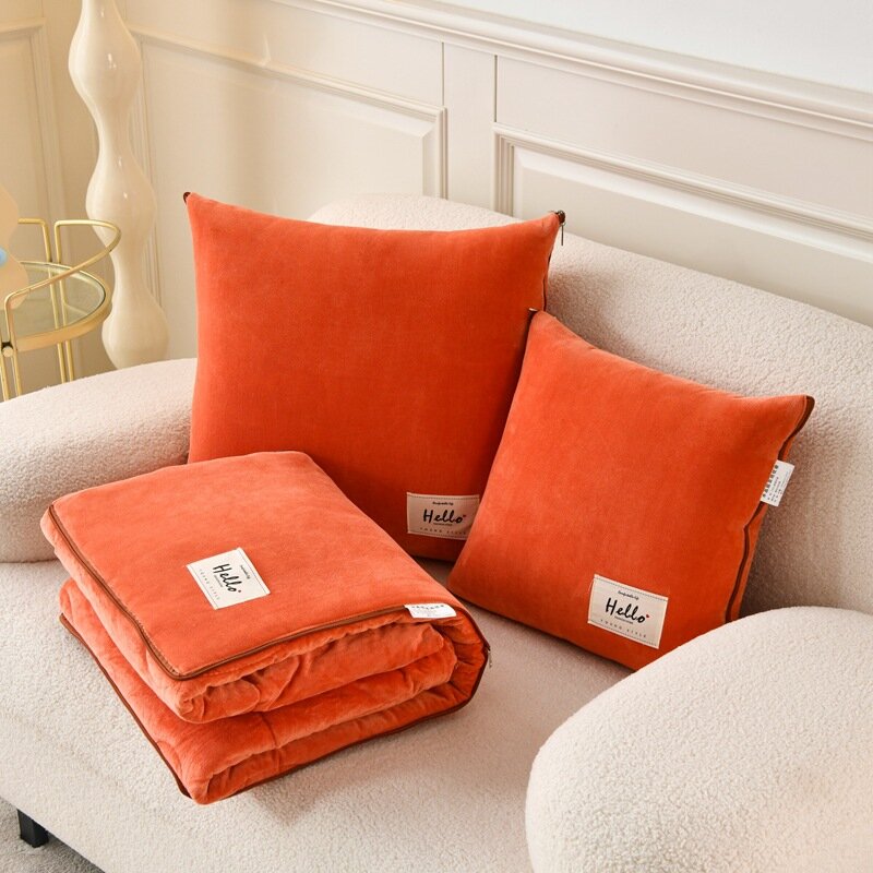 Двусторонняя утолщенная детская флисовая подушка/одеяло, универсальный коралловый флис, теплое одеяло для машины, офиса или обеденного перерыва.
