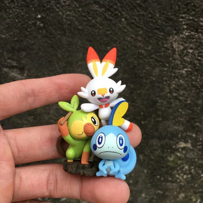 Bandai Pokemon Sword and Shield Grookey Scorbunny Sobble Фигурки
