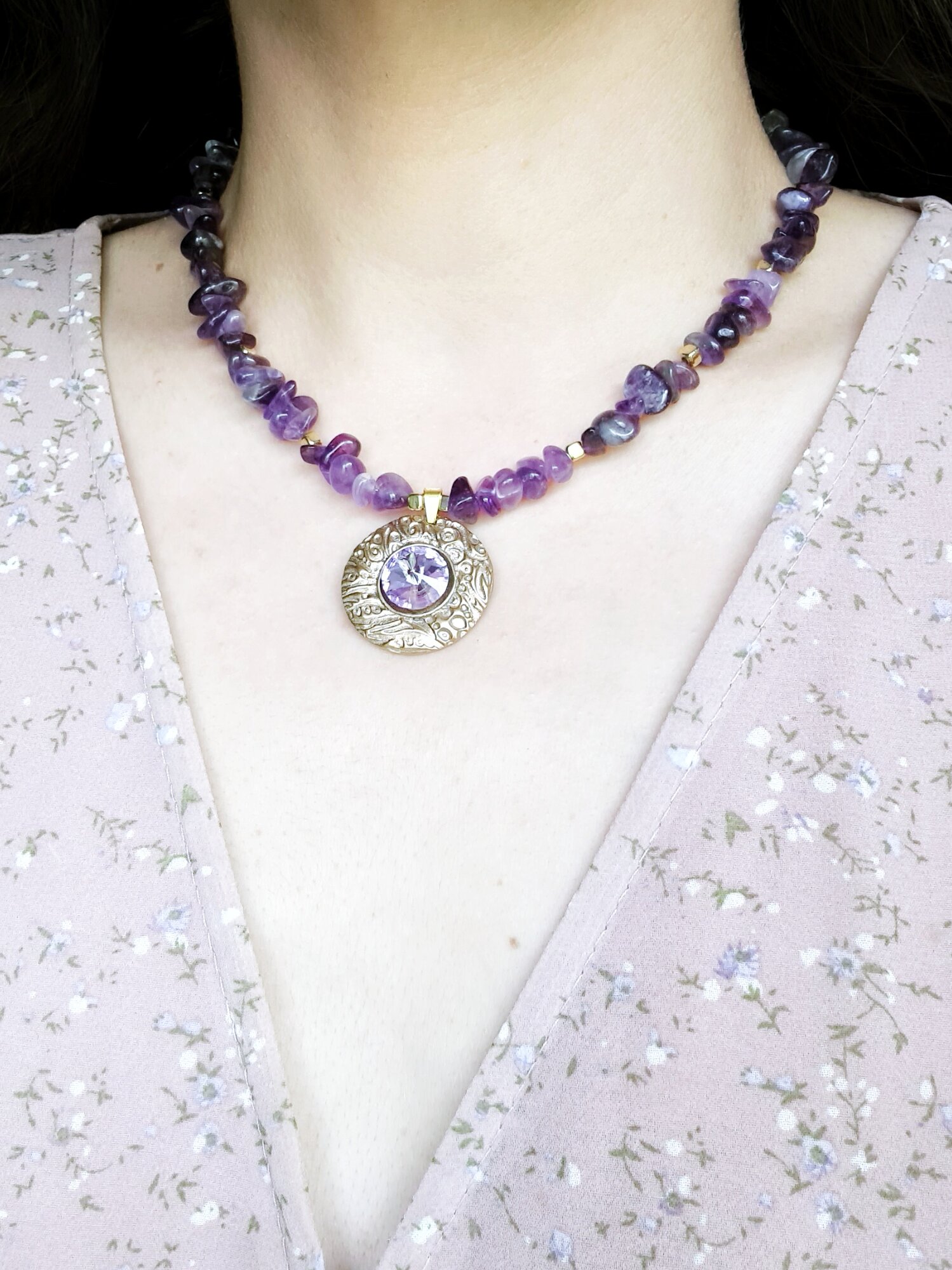 Чокер ENJOY Украшения из камней, аметист