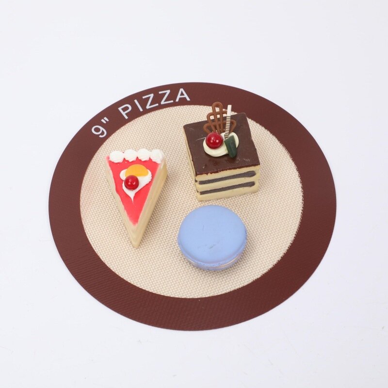 Коврик для духовки из стекловолокна Macaron, термостойкий, из пищевого платиниевого силикона, для выпечки (круглый, диаметр 22,8 см)