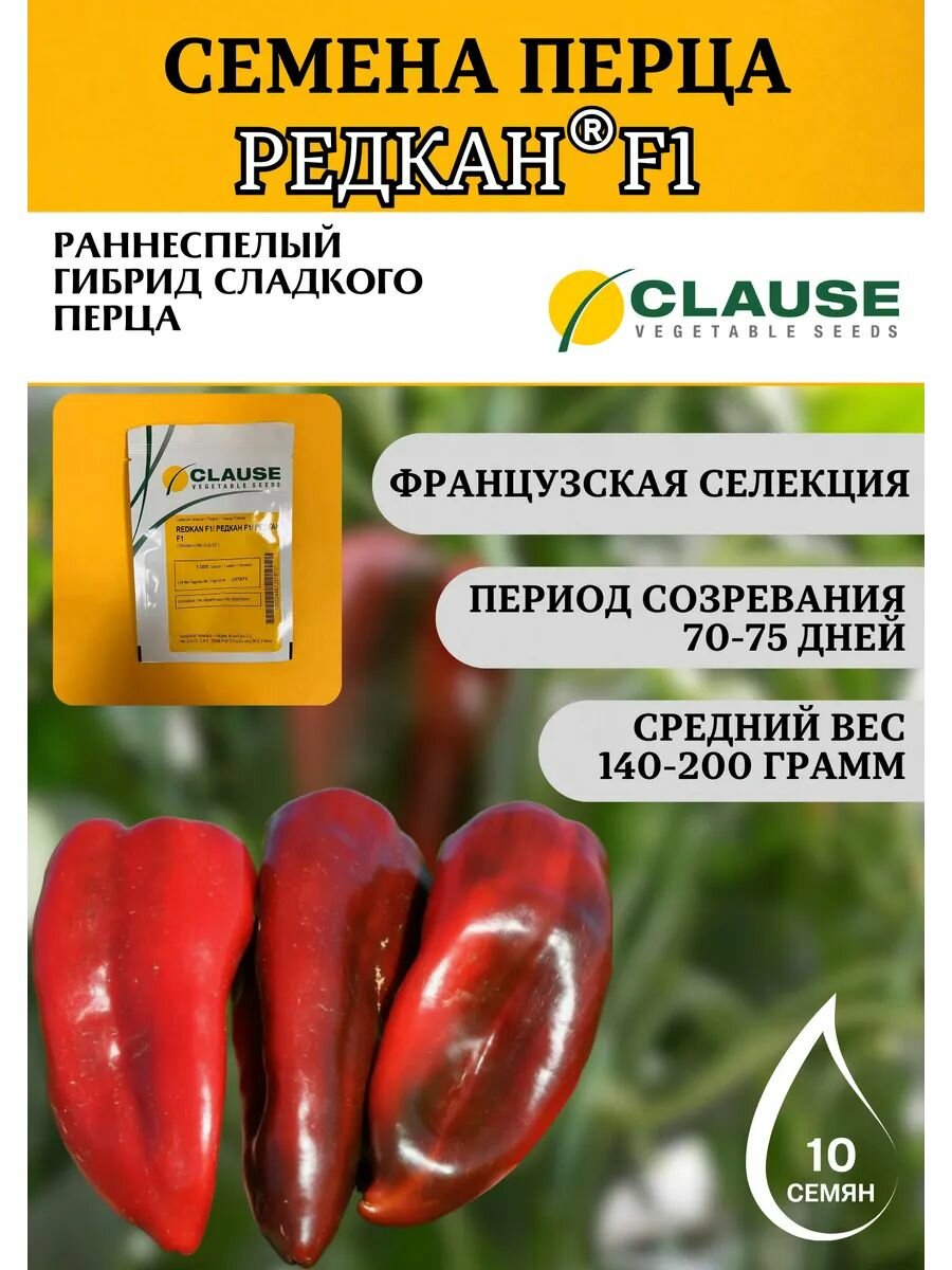 Перец сладкий Редкан F1 10 семян CLAUSE, профессиональные семена