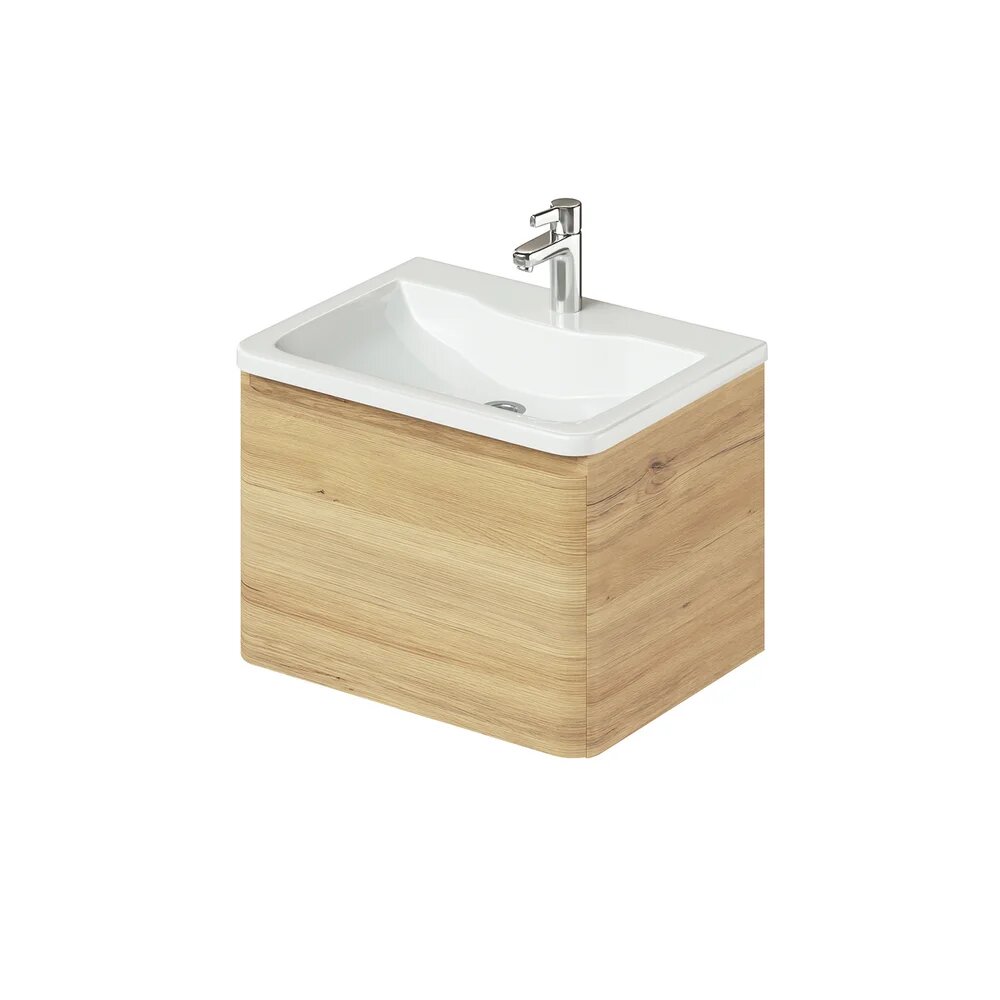 Тумба под раковину в ванную, тумба для ванной Итана Roberto 60 588х446х400 подвесная Дуб Мавелла Голд