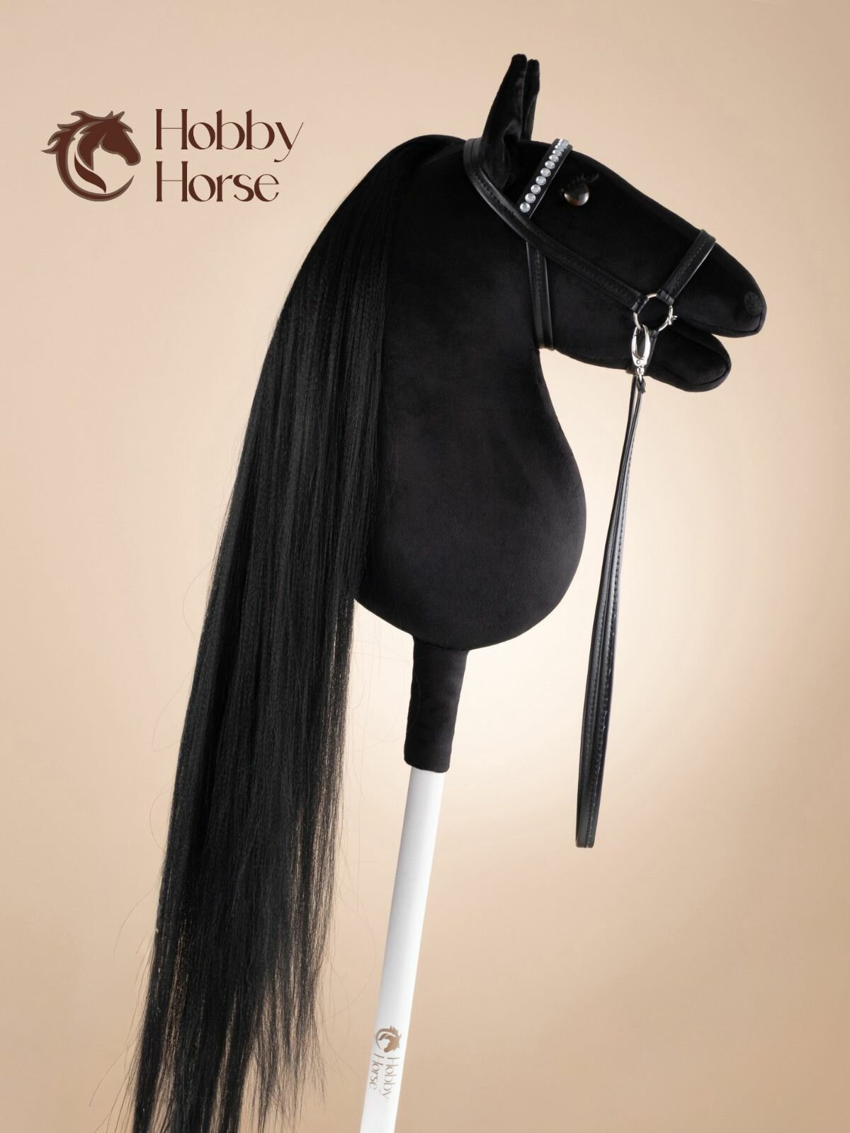 Хоббихорс с гривой из канеколона - конь на палке