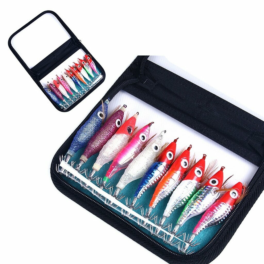 10шт Флуоресцентный Кальмар Светящиеся Мормышки Для Кальмаров Креветки Приманки Для Креветок Приманки Для Морской Воды