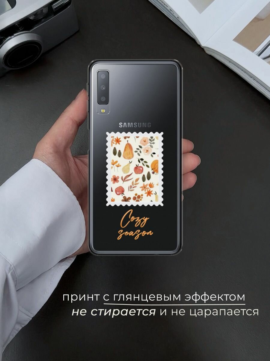 Чехол на Samsung Galaxy A7 2018 / Самсунг Галакси А7 2018 с принтом Уютный сезон — фото 1