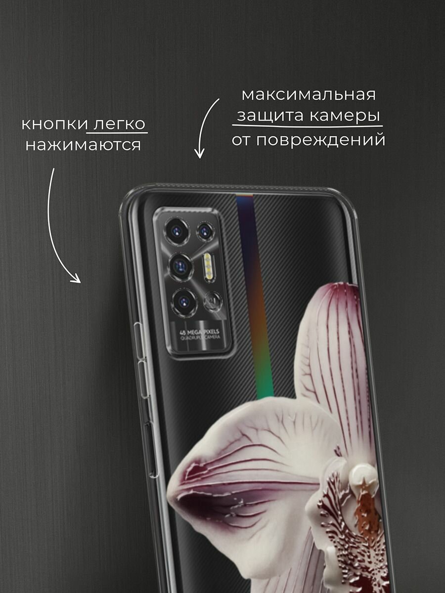 Чехол на Tecno Pova 2 / Текно Пова 2 с принтом Белая орхидея — фото 1