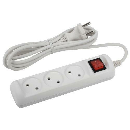 Удлинитель 3х1.5м без заземл. 10А IP20 U-3s-1.5m-2х1 ПВС 2х1 с выкл, ЭРА Б0044049 (1 шт.)