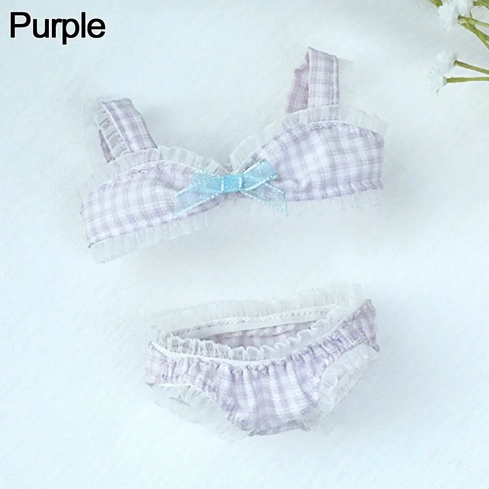 Симпатичная хлопковая кукла 20 см, летняя одежда для плавания, женское бикини для шарнирного халата 1/12, Одежда для кукол своими руками