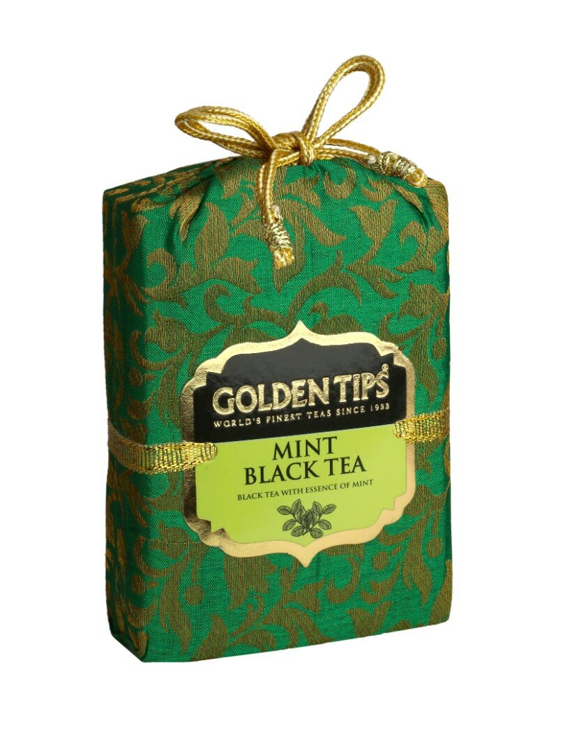 Чай индийский ТМ "Голден Типс" - Черный с мятой, х/м, 100 гр.