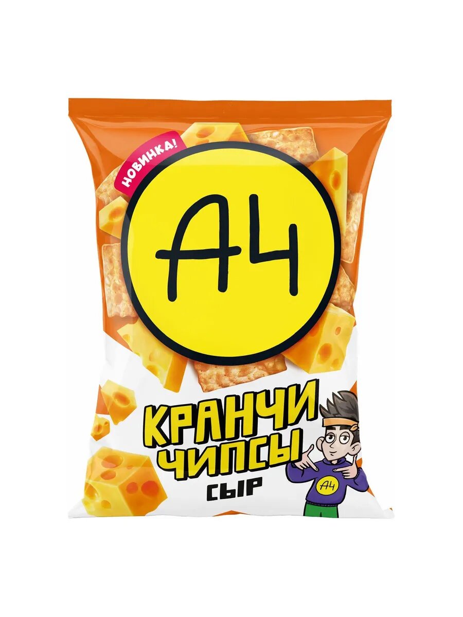 Кранчи 1 пачка сыр Чипсы А4 80 грамм