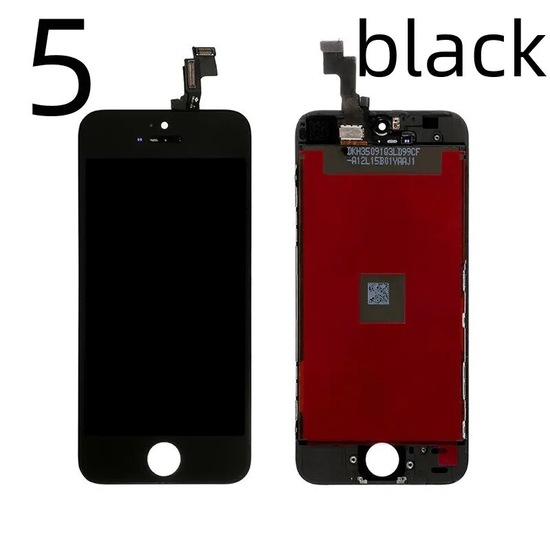Оригинальный ЖК-дисплей Для iPhone 4, 5, 6, 6S, 7, 8 Plus, Сенсорный Экран, Замена For 5 black