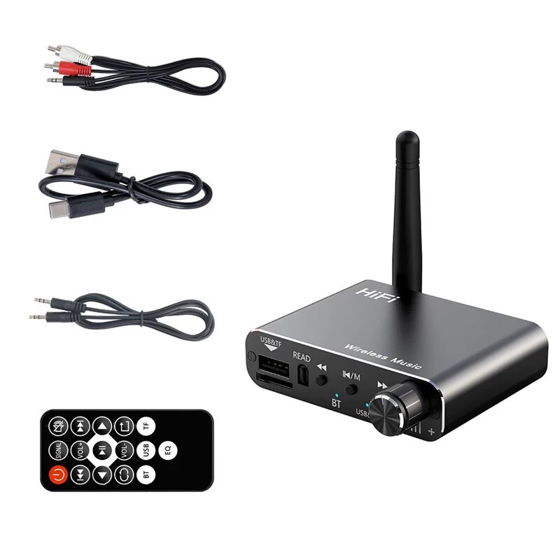 Улучшенный Bluetooth 5.4 аудиоприемник с AV RCA кабелями для старых усилителей, стерео-конвертер, беспроводной адаптер,