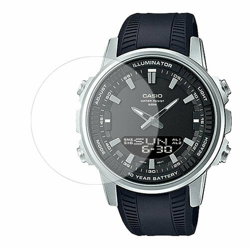 Скрин Мобайл защитный экран для часов Casio AMW-880-1AV из гидрогелевая плёнка прозрачная