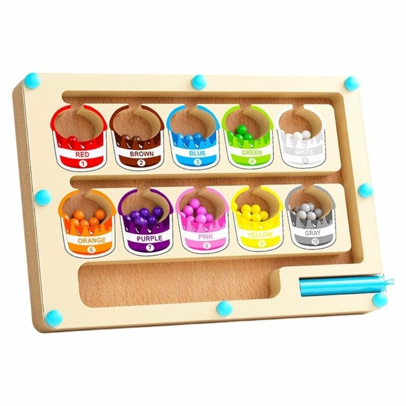 Лабиринт для обводки цифр, магнитная игра для счета и сортировки по цветам, - Новое ведро для краски bea